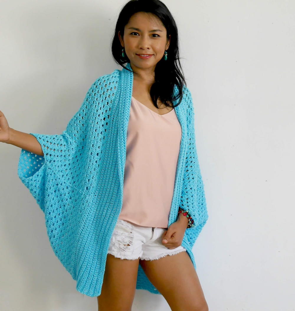 Button Down Crochet Cardigan | AllFreeCrochet.com