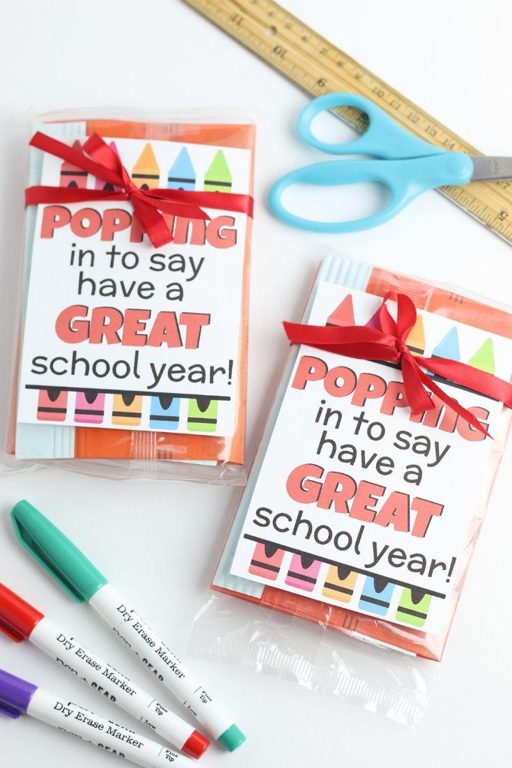 Printable Just Poppin Back To School Teacher Gift | CheapThriftyLiving.com