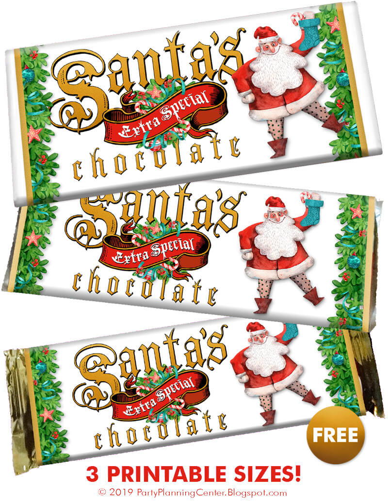 Santa Claus Chocolate Bar Wrapper | AllFreeKidsCrafts.com