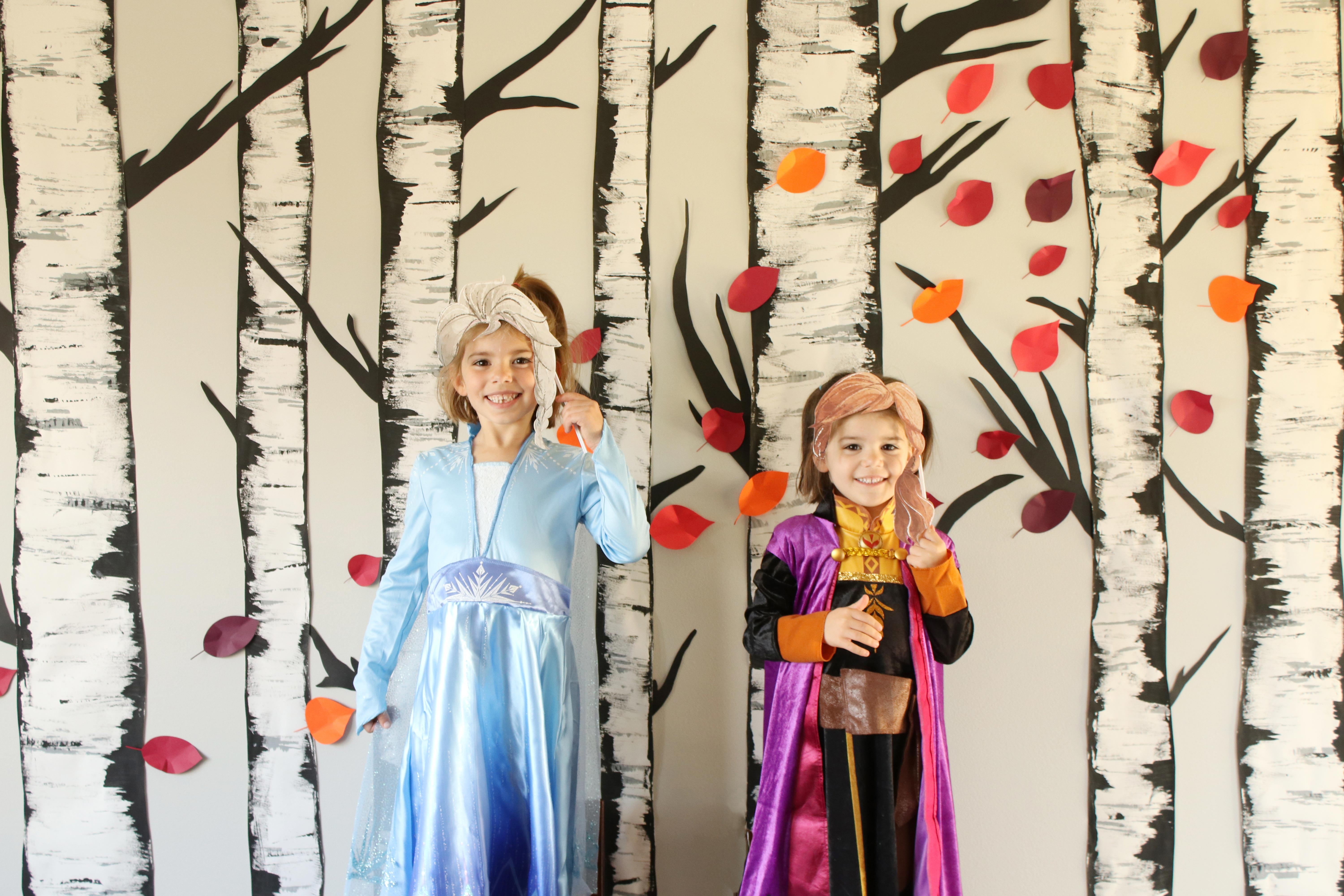 DIY Birch Tree Backdrop | AllFreeHolidayCrafts.com