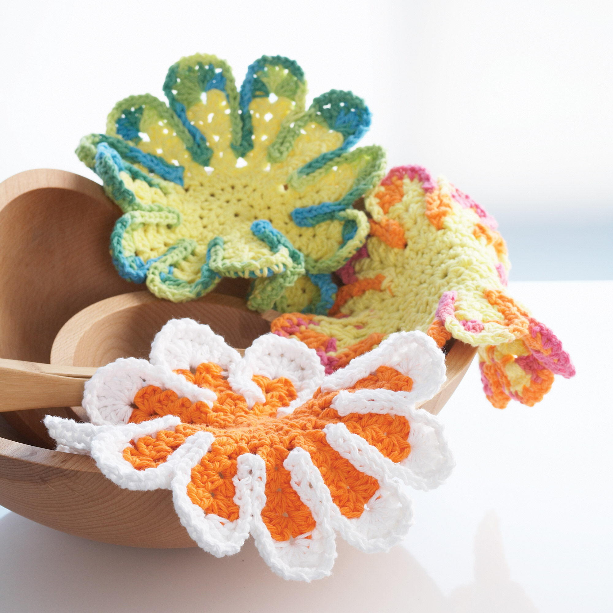 Flower Shaped Dishcloths | AllFreeCrochet.com