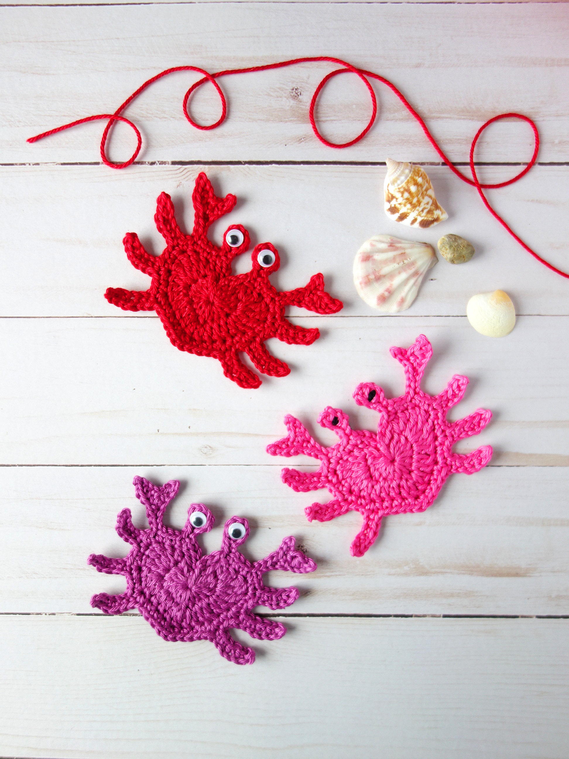 Crochet Heart Crab Applique | AllFreeCrochet.com