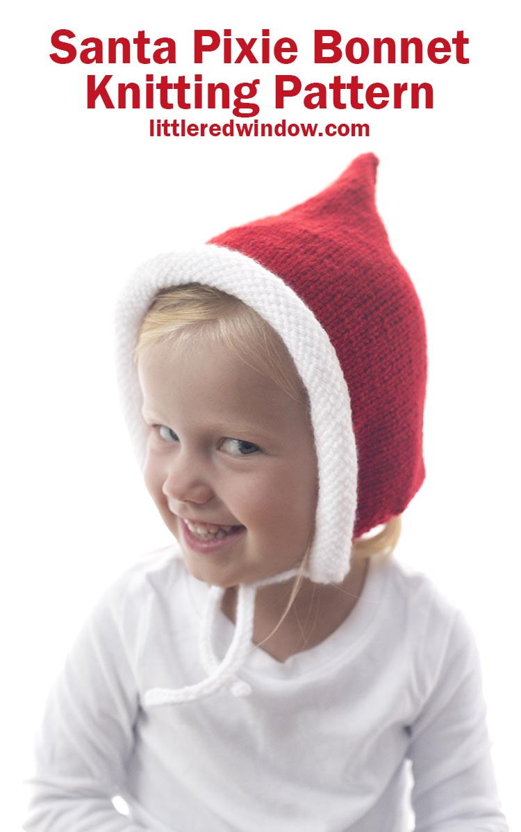 Santa Pixie Bonnet Knitting Pattern | AllFreeKnitting.com