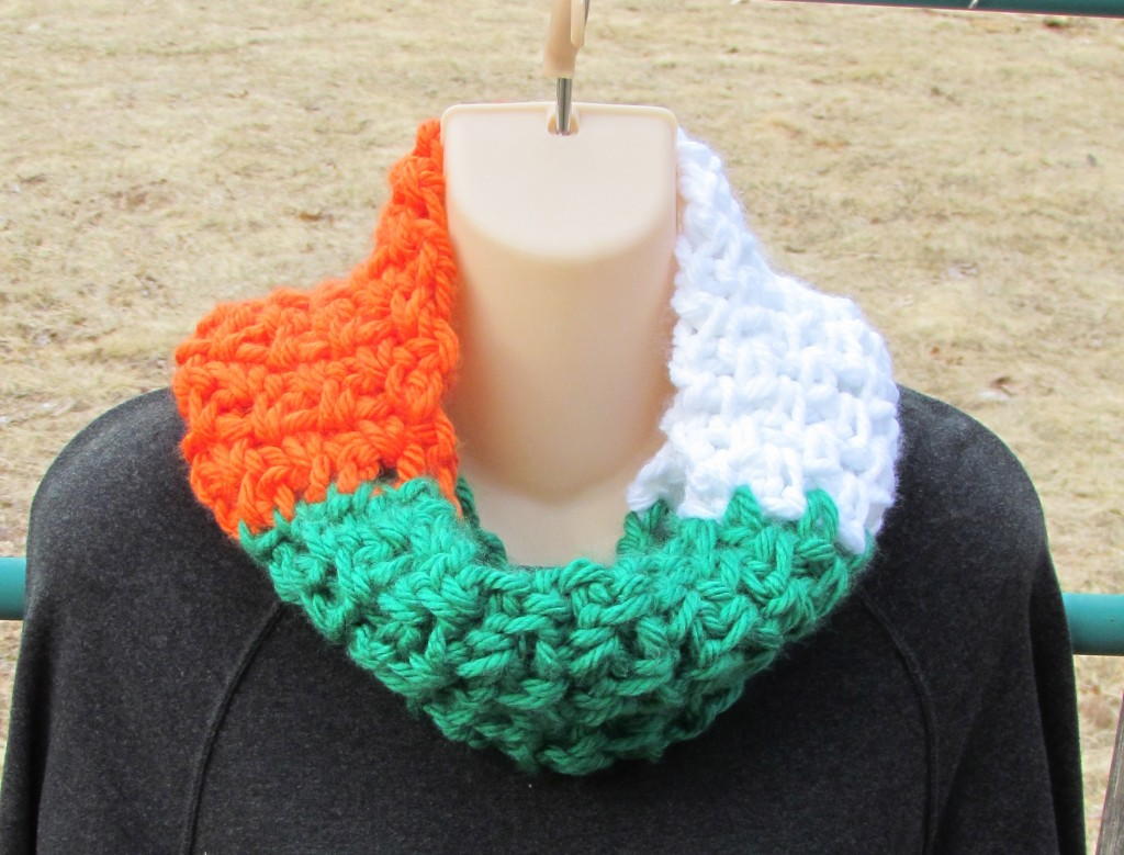 St. Patrick's Day - Irish Flag Cowl | AllFreeCrochet.com