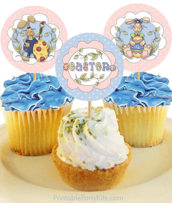 Country Easter Cupcake Toppers | DIYIdeaCenter.com