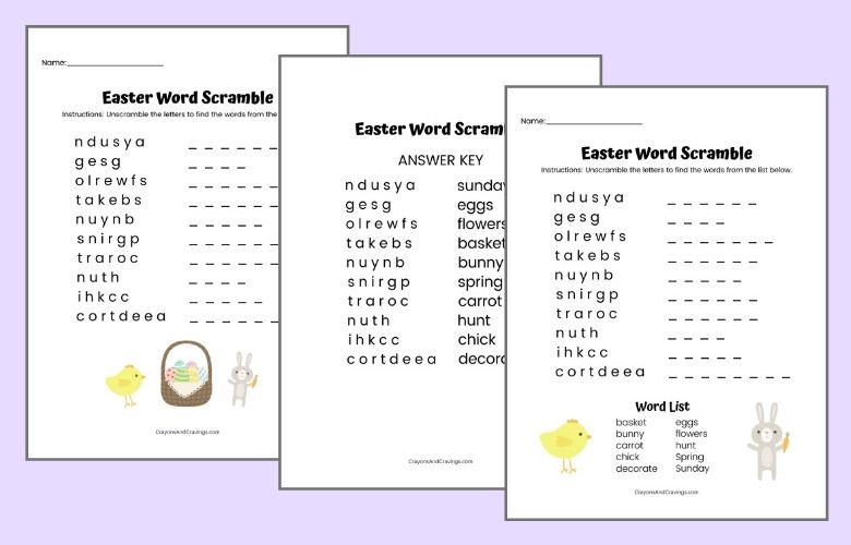 Easter Word Scramble Printable | AllFreePaperCrafts.com