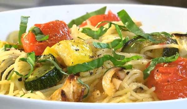 Fresh Garden Pasta Recipe | MrFood.com