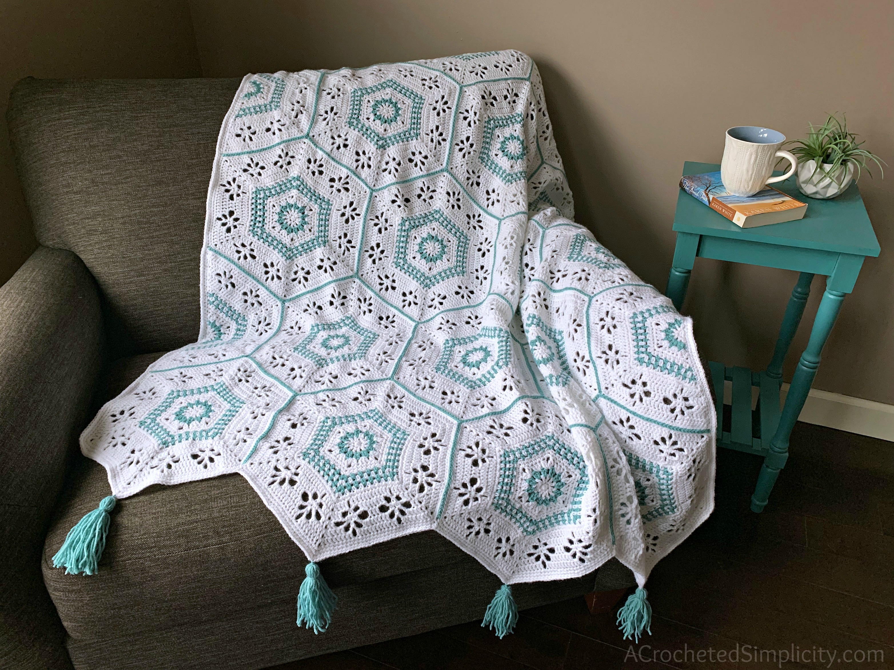 Succulent Spring Hexagon Afghan | AllFreeCrochetAfghanPatterns.com