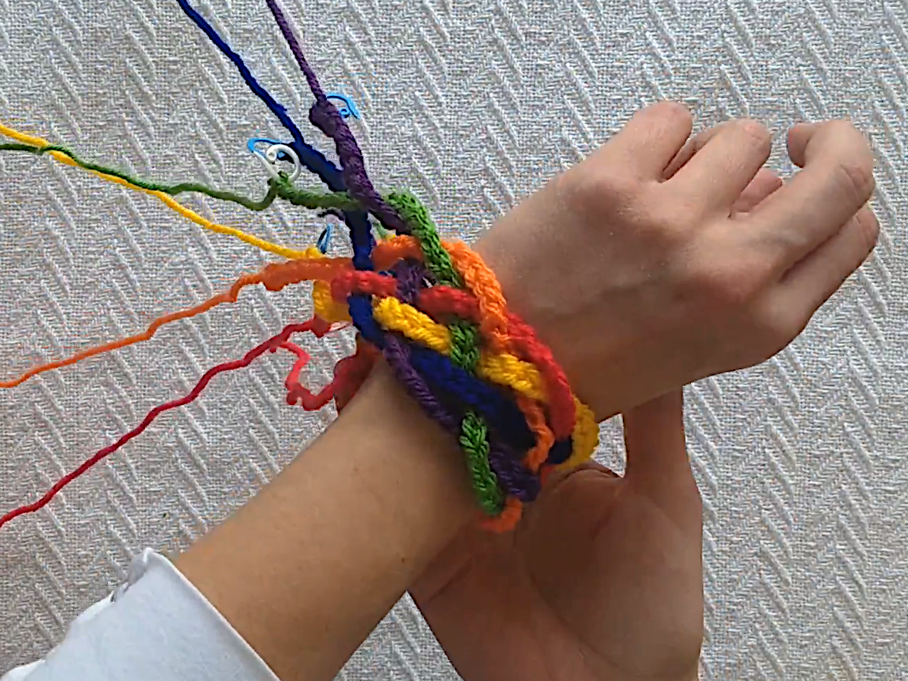 Rainbow Braid Bracelet | AllFreeCrochet.com
