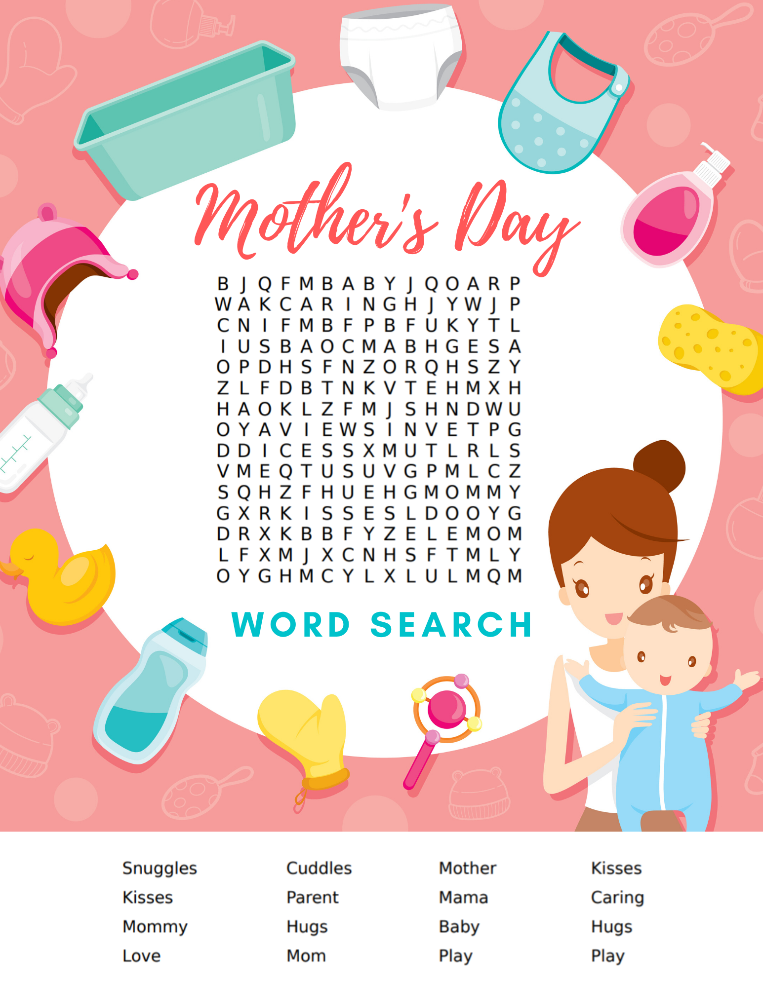 Free Printable Mother’s Day Word Search | CheapThriftyLiving.com