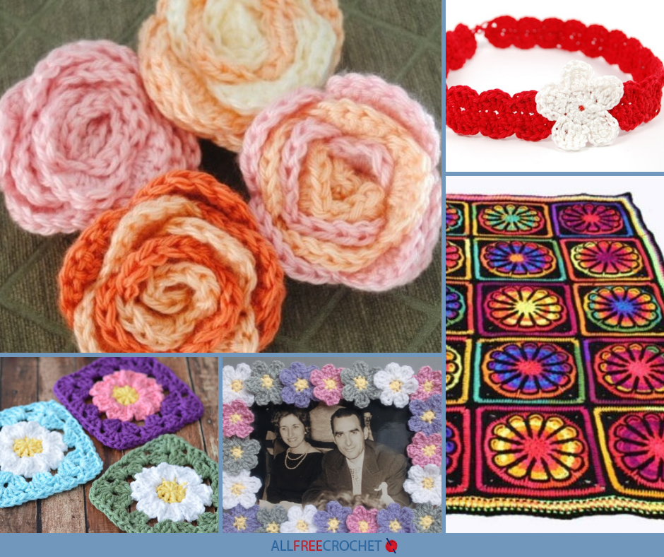 Pretty Flowers to Crochet: Brightly Colored Crochet Flower Patterns ...