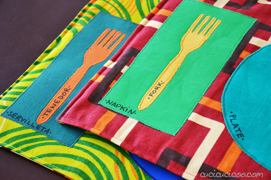 Bilingual Appliqued Placemats | AllFreeSewing.com