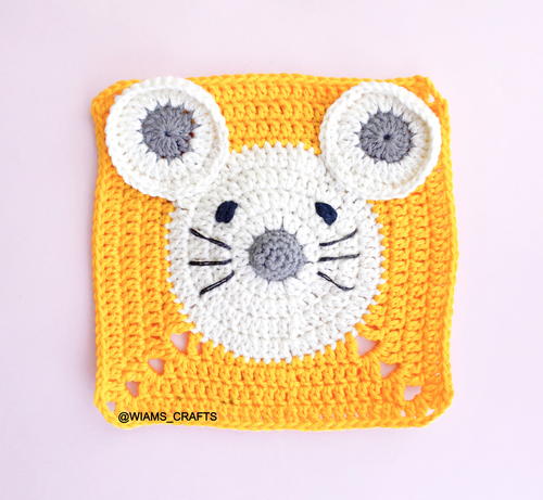 Mouse Granny Square | AllFreeCrochet.com