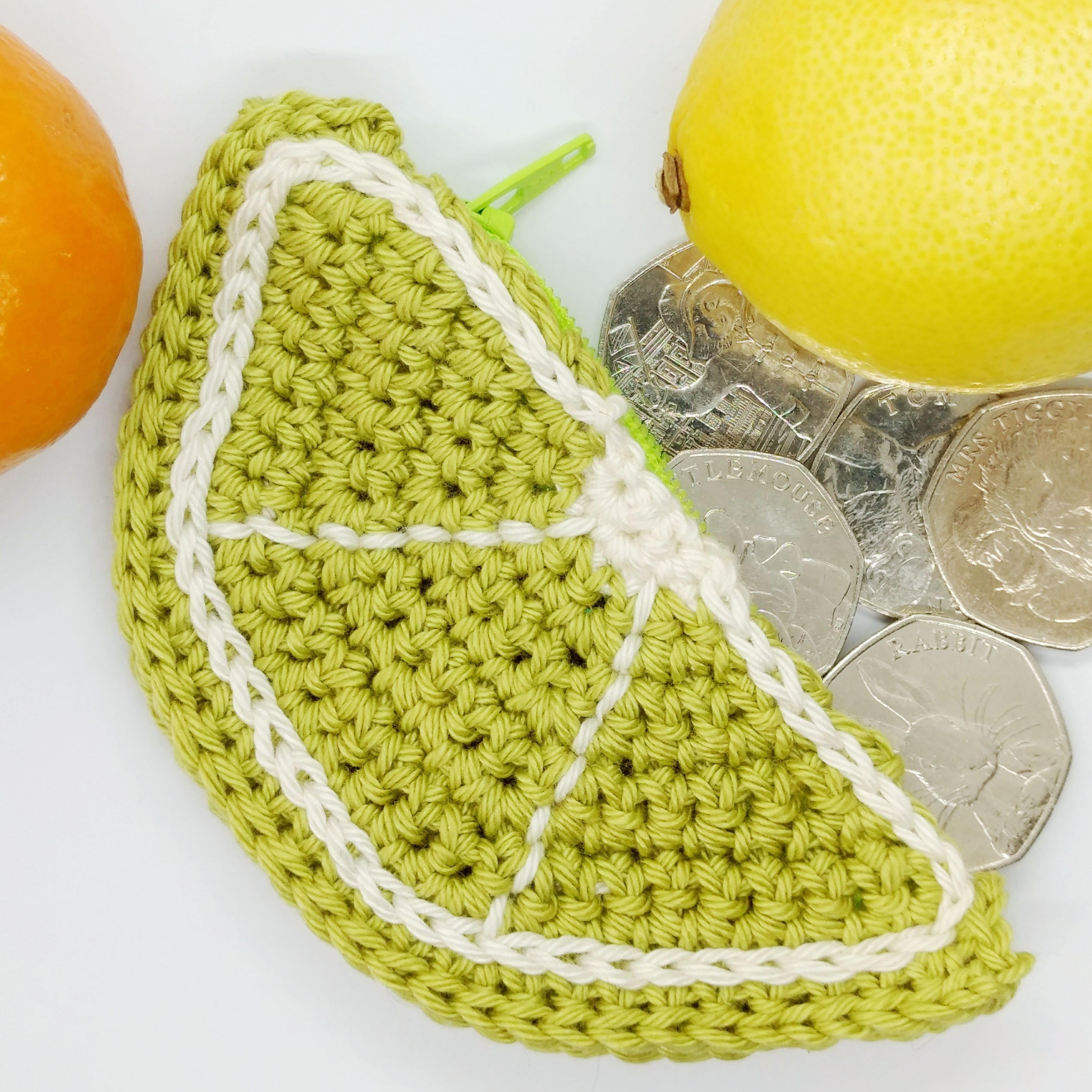 Crochet Lime Coin Purse | FaveCrafts.com