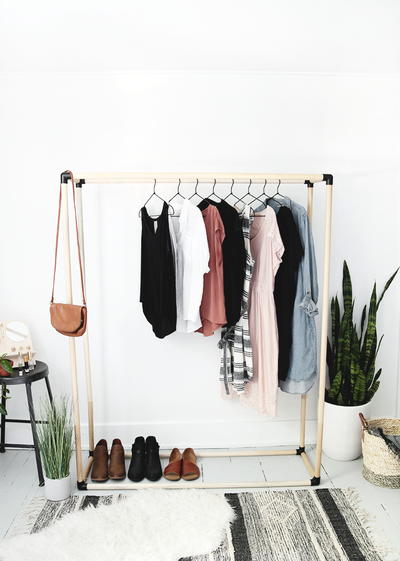 Modern Clothing Rack DIY | DIYIdeaCenter.com