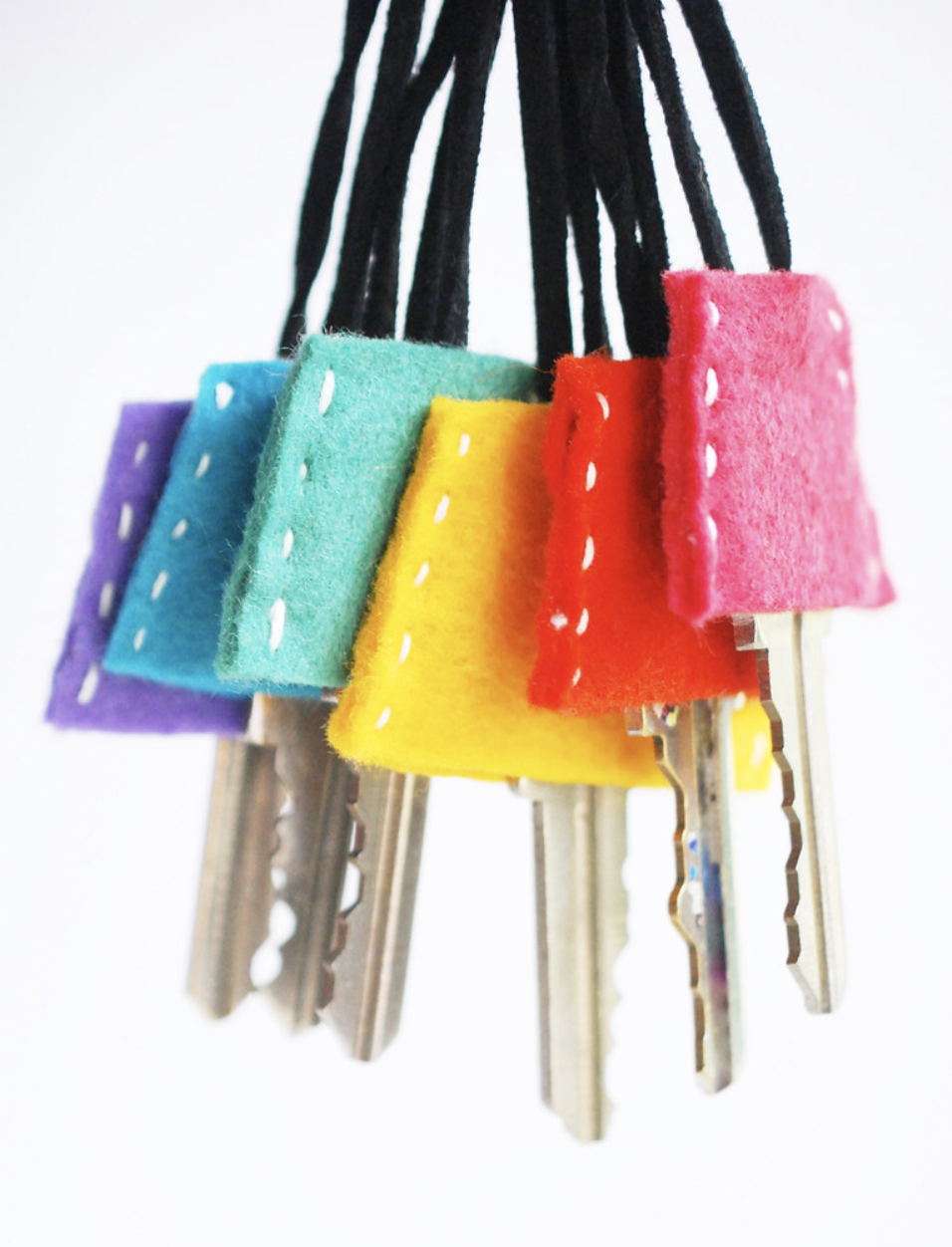 Rainbow Felt Key Cover | FaveCrafts.com