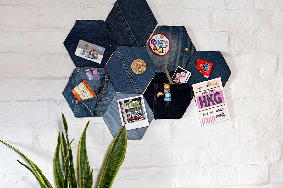 Upcycled Jeans Pin Board | DIYIdeaCenter.com