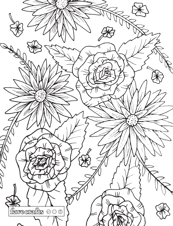Funky Floral Coloring Pages