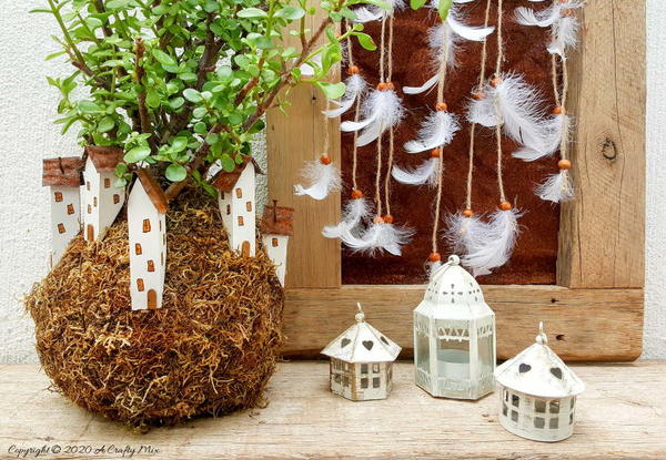 Moss Ball Fairy Village | DIYIdeaCenter.com