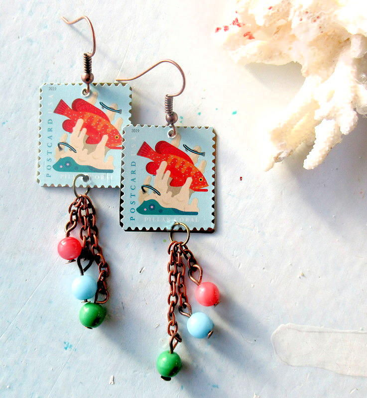 USPS Postage Stamp Earrings | FaveCrafts.com