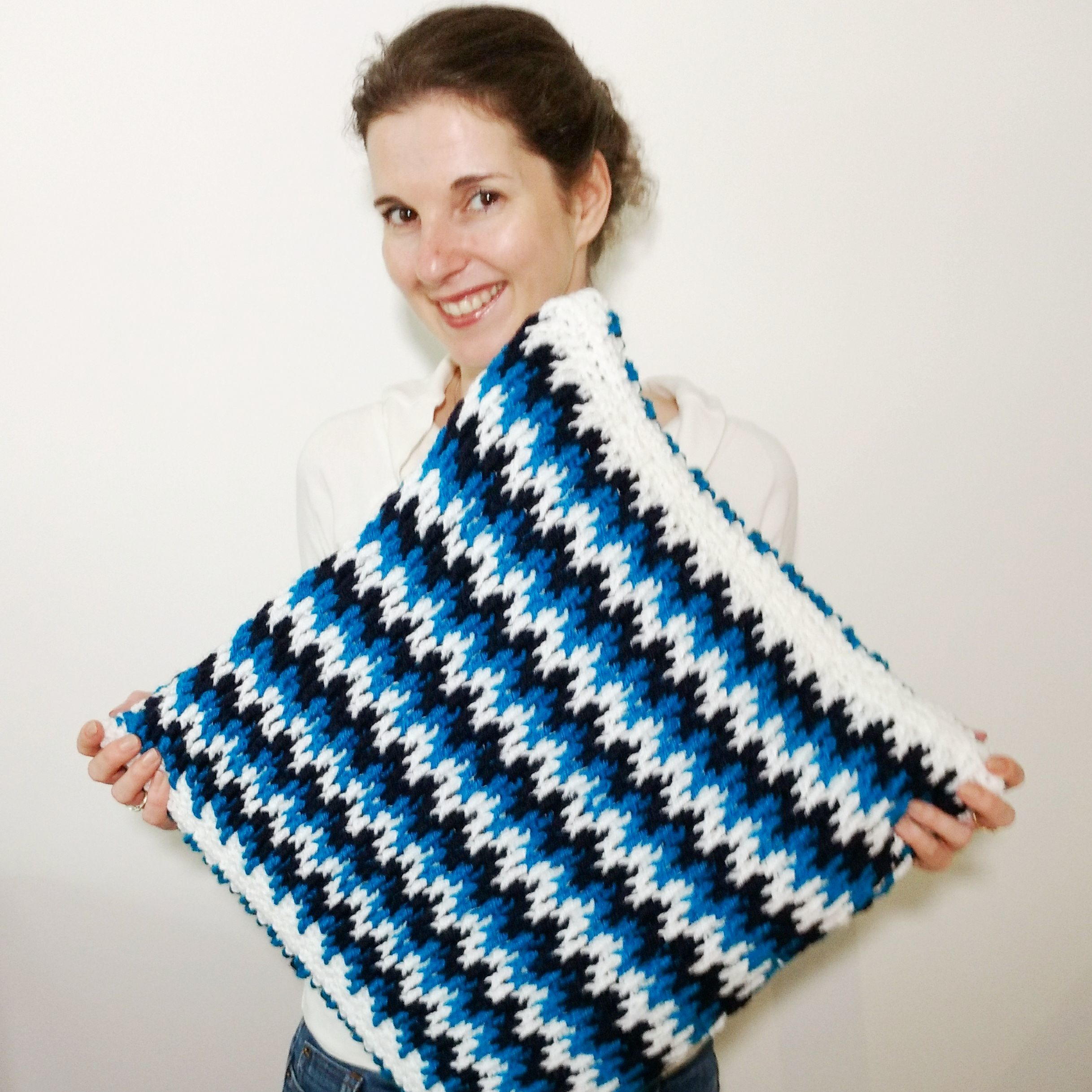 Azure Memories Crochet Pillow | FaveCrafts.com