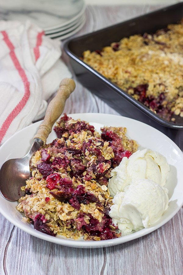 Sour Cherry Crumble | TheBestDessertRecipes.com