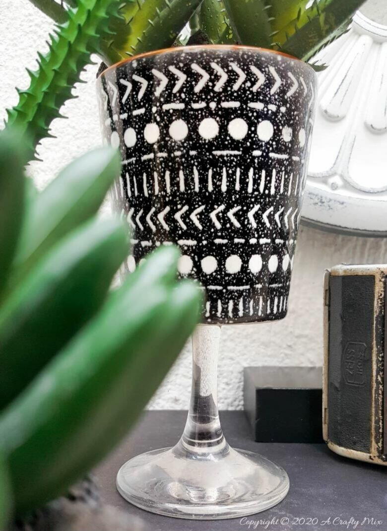 Elegant Wine Glass Stem Planters | FaveCrafts.com