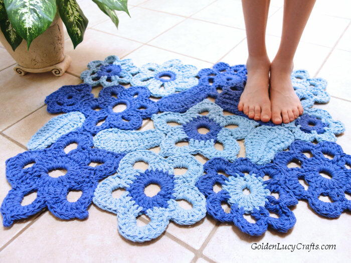 Crochet Flower Rug | AllFreeCrochet.com