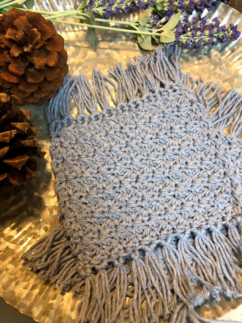 Textured Mug Rug Coaster Crochet | FaveCrafts.com