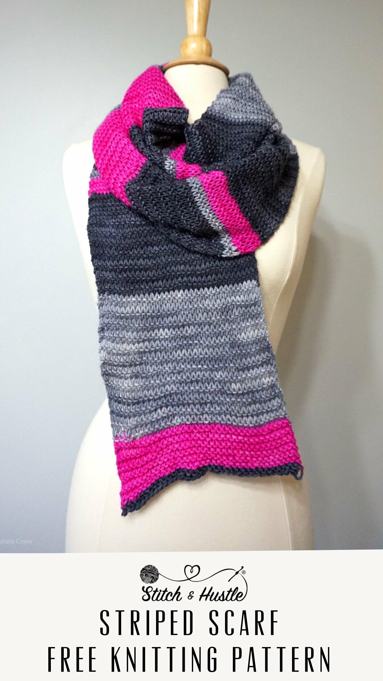 Beginner Striped Scarf | AllFreeKnitting.com