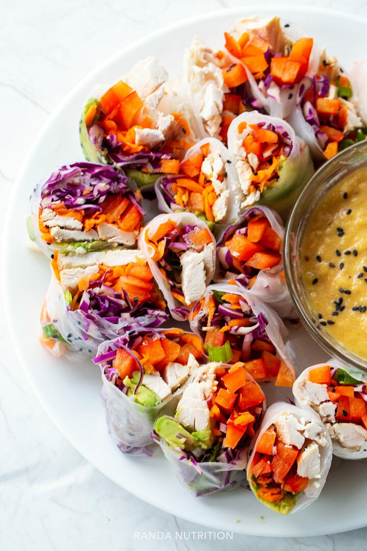 Rainbow Spring Rolls Recipe With Pineapple Dip | RecipeLion.com
