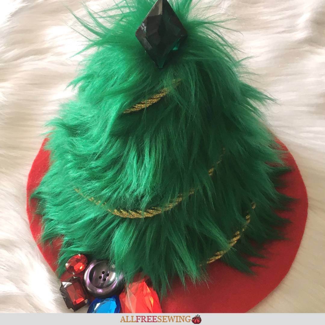 Faux Fur Tabletop Christmas Tree | AllFreeSewing.com
