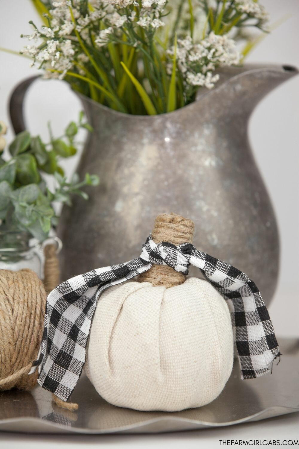 Farmhouse Style Fabric Pumpkins | FaveCrafts.com