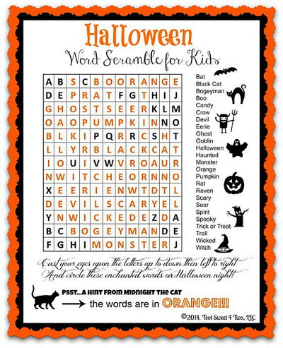 Ghosts, Goblins, And Ghouls Halloween Word Scramble Games ...