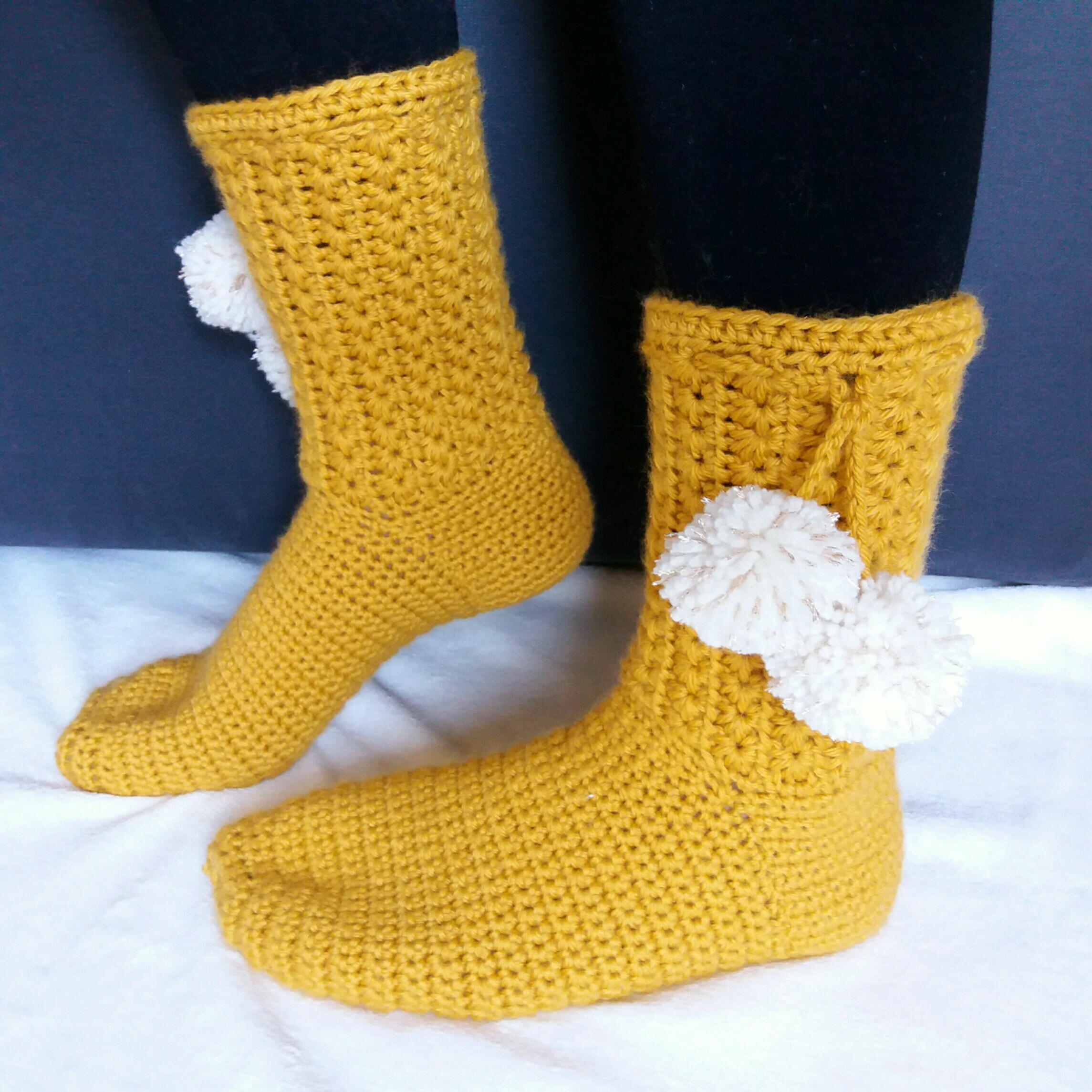 Romy Crochet Slipper Socks Pattern | AllFreeCrochet.com
