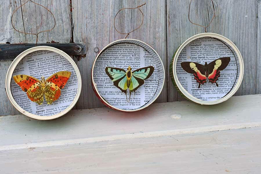 Upcycled Tuna Can Butterfly Ornament | FaveCrafts.com