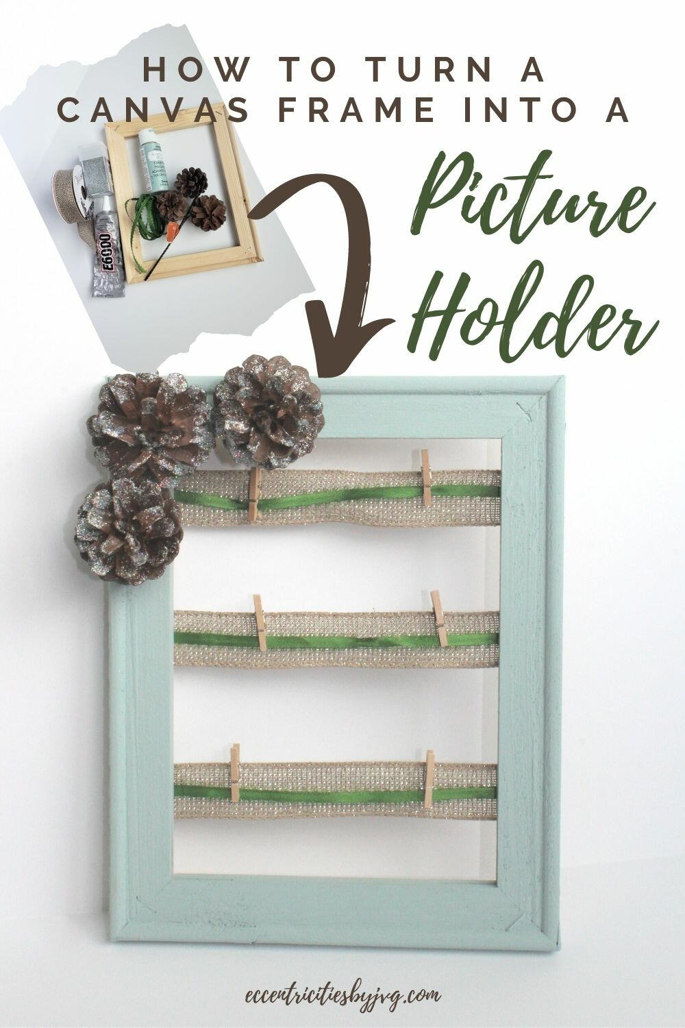 Upcycled Canvas Turned Picture Frame | DIYIdeaCenter.com