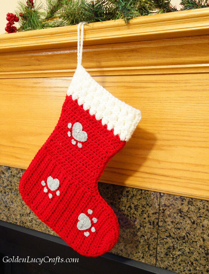Crochet Dog Stocking | AllFreeHolidayCrafts.com