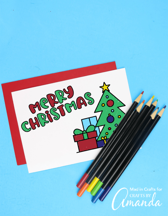 Christmas Coloring Card | AllFreeKidsCrafts.com