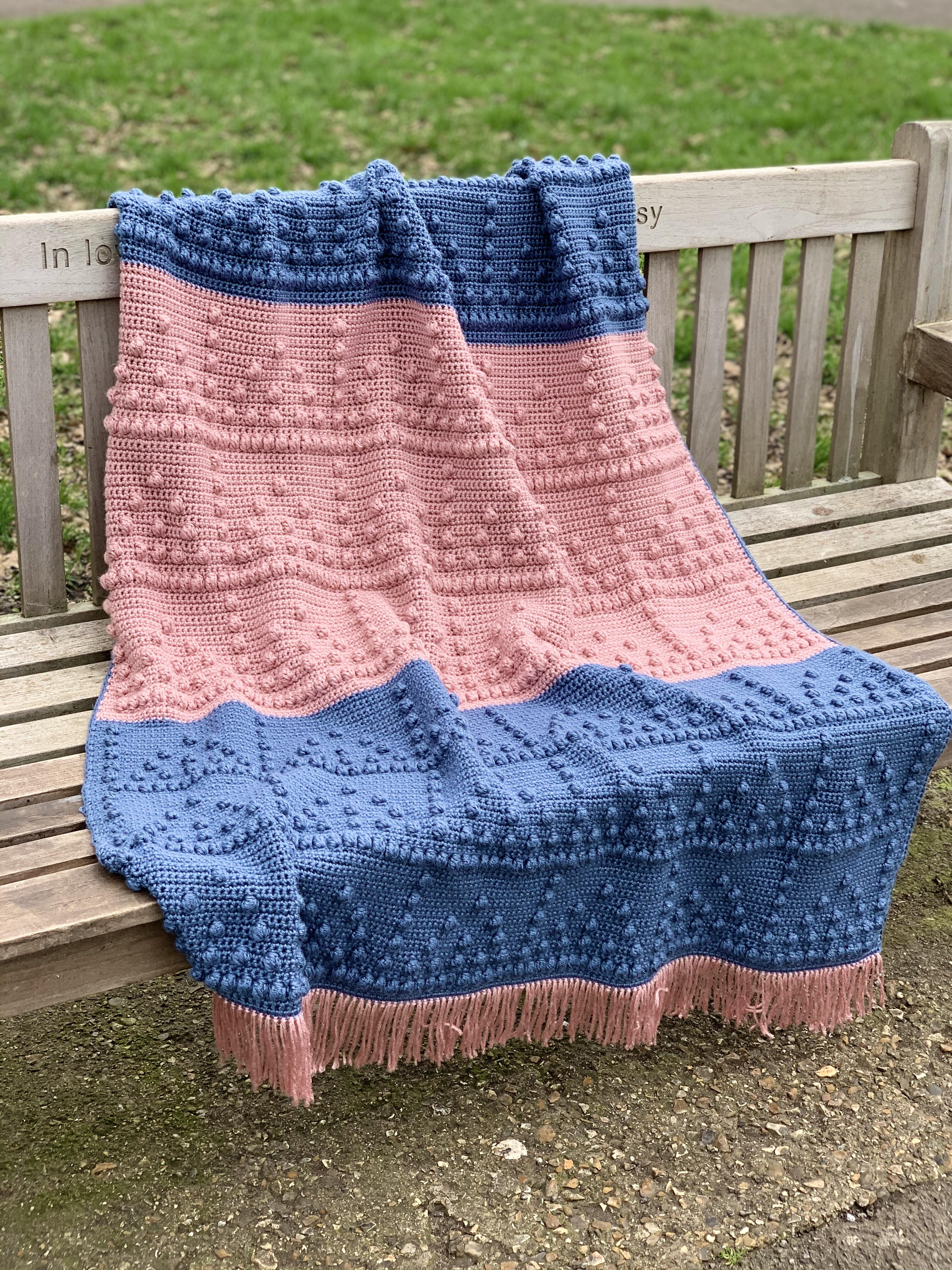 Textured Bobble Throw | AllFreeCrochetAfghanPatterns.com