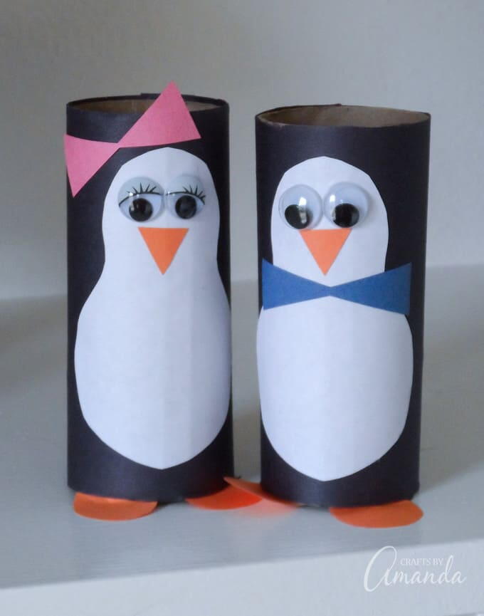 Cardboard Tube Penguins | FaveCrafts.com