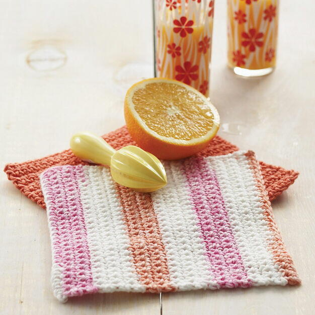 Pink Grapefruit Dishcloth | FaveCrafts.com