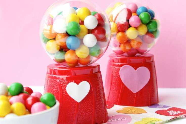 Diy Mini Gumball Machine Valentines With Free Printables | FaveCrafts.com