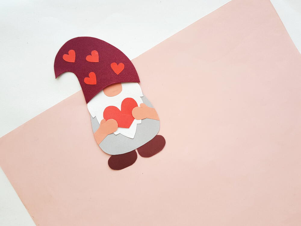 Cute Valentines Gnome Paper Craft For Kids | AllFreePaperCrafts.com
