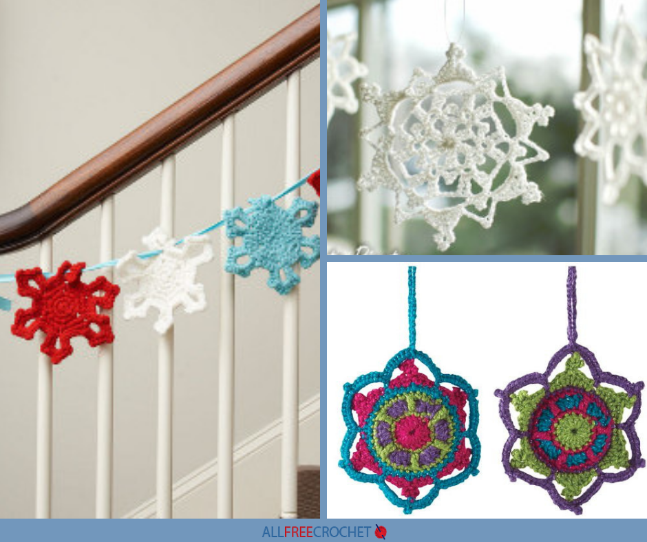 75 Free Crochet Snowflake Patterns + Ornaments | AllFreeCrochet.com