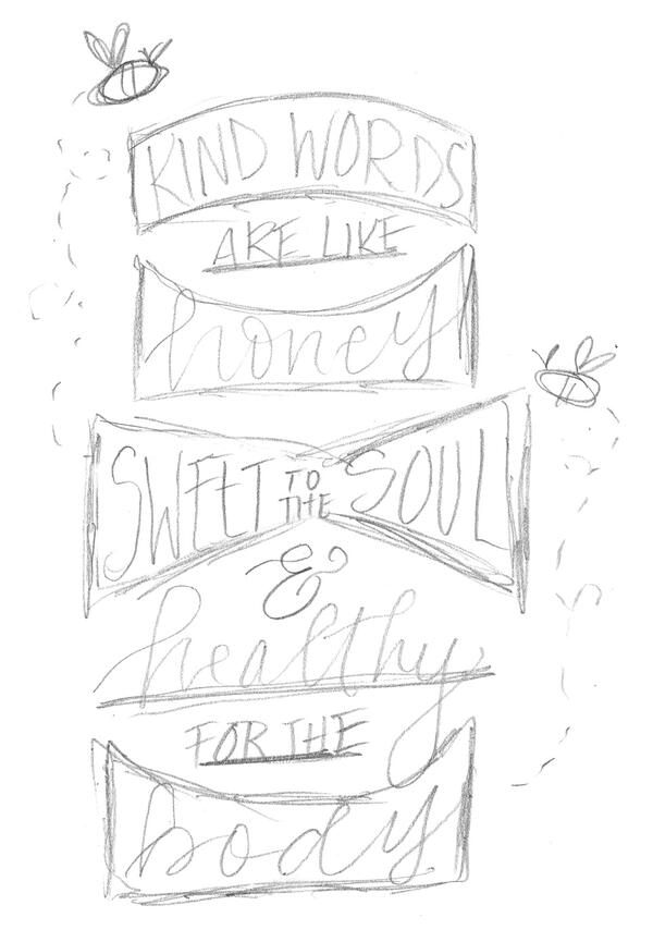 Kind Words Are Like Honey Hand Lettering Tutorial | FaveCrafts.com