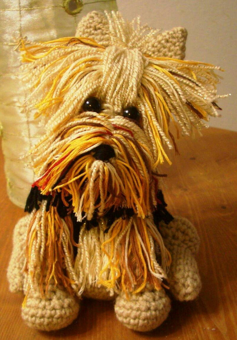 Adorable Yorkie Amigurumi | AllFreeCrochet.com