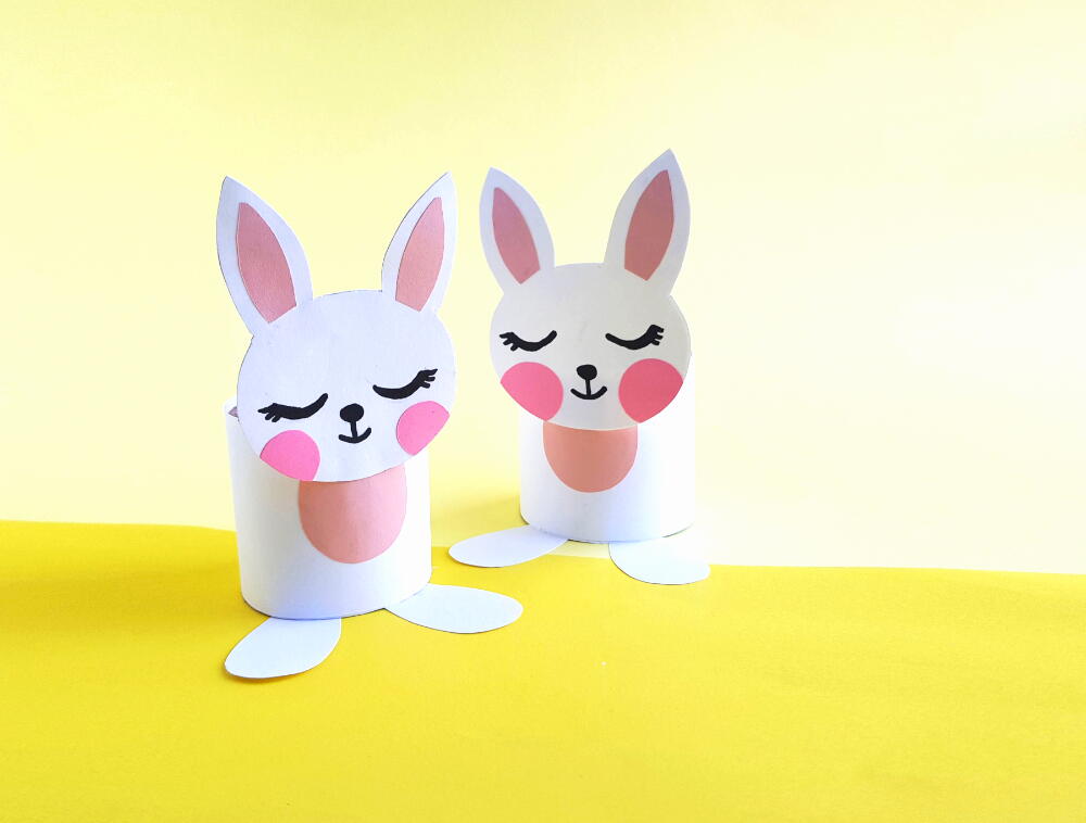 Easy Easter Bunny Toilet Paper Roll Craft | FaveCrafts.com