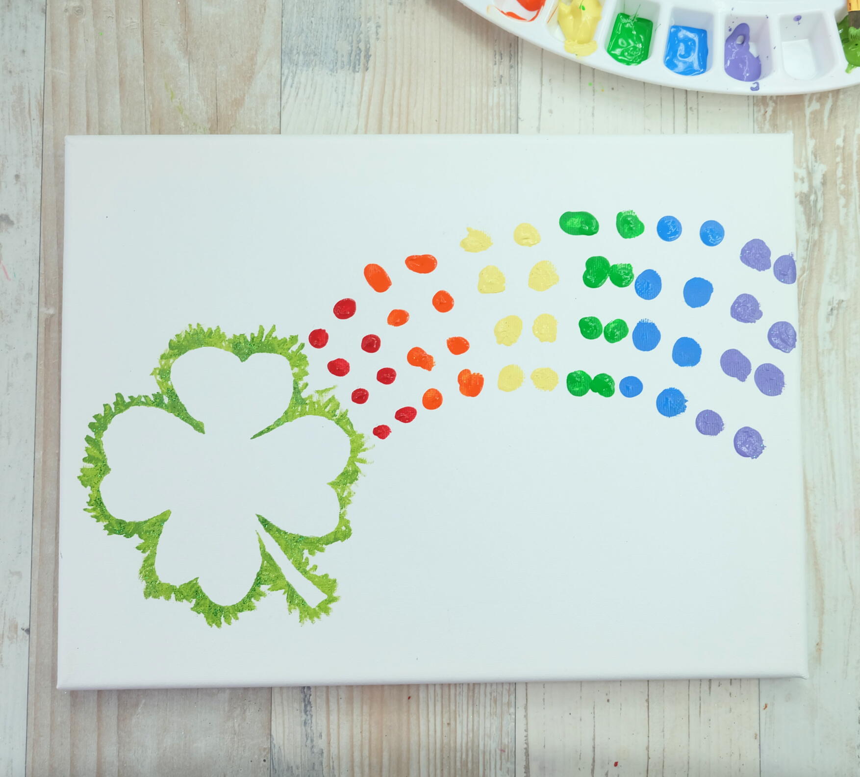 Shamrock Rainbow Fingerprint Kids Craft | FaveCrafts.com