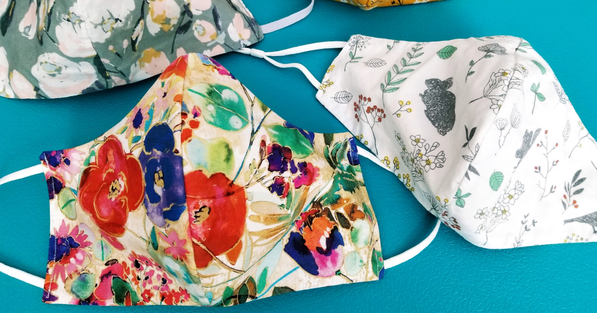 Fab Floral Face Mask Tutorial [Printable Templates] | AllFreeSewing.com